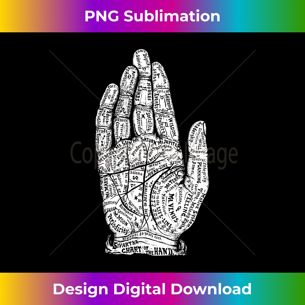 Goth Punk Witch Hex Hand Chart Palm Reading Voodoo Long Slee - Inspire ...