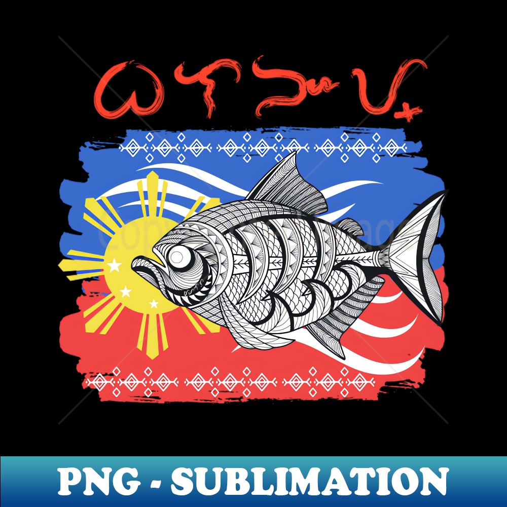 Tribal line Art Fish Baybayin word Balangay Boat - Modern S | Inspire ...