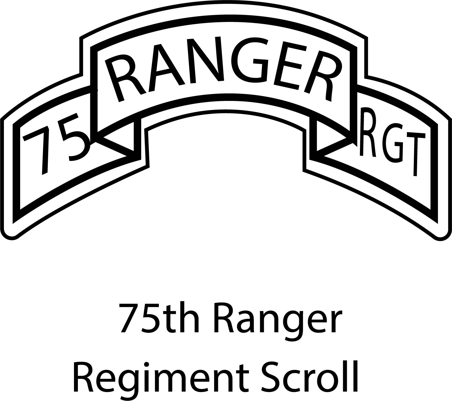 Regiment Scroll 75th Ranger Vector File Svg Dxf Eps Png Inspire