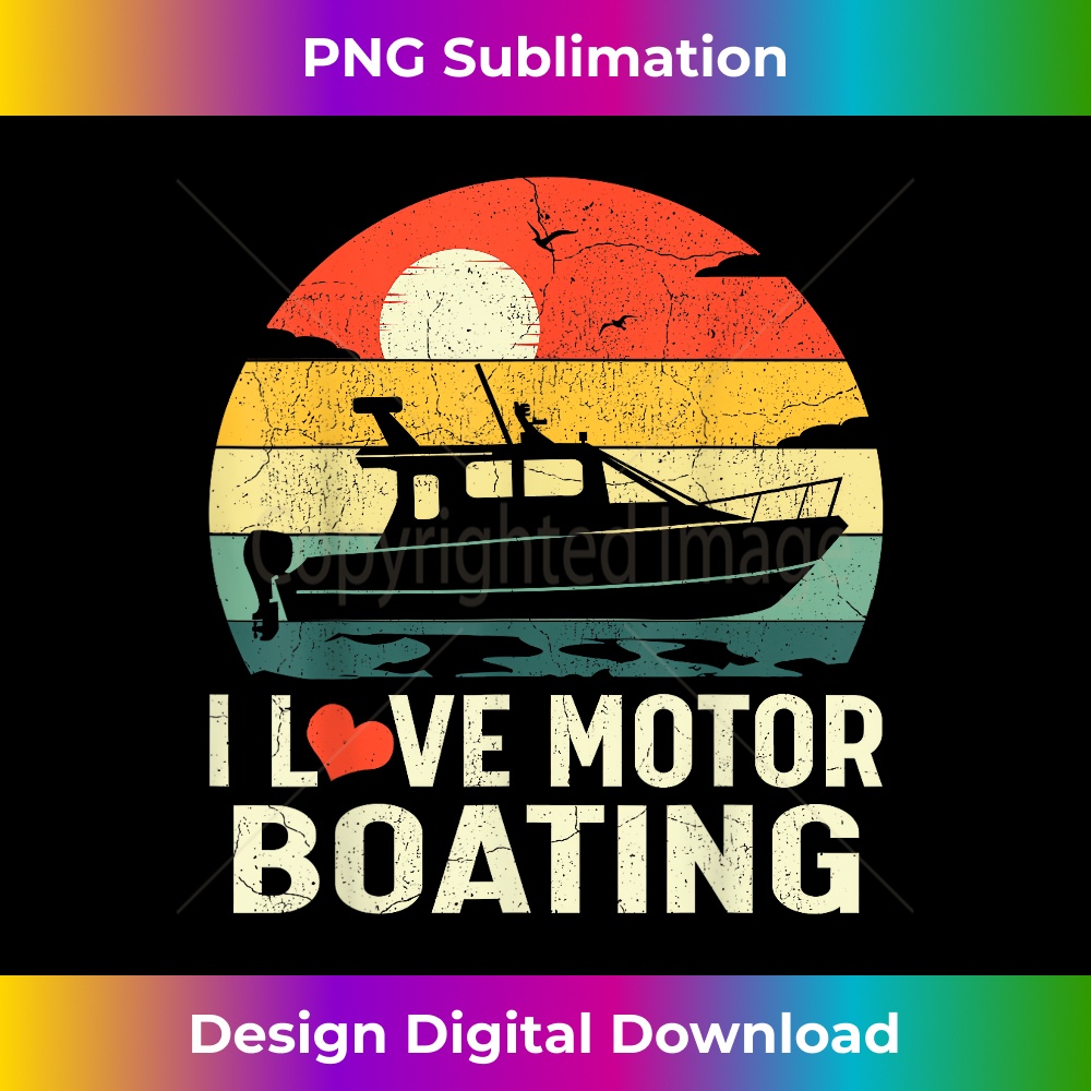 Vintage Retro Sunset Pontoon Boat I Love Motor Boating - Lux | Inspire ...