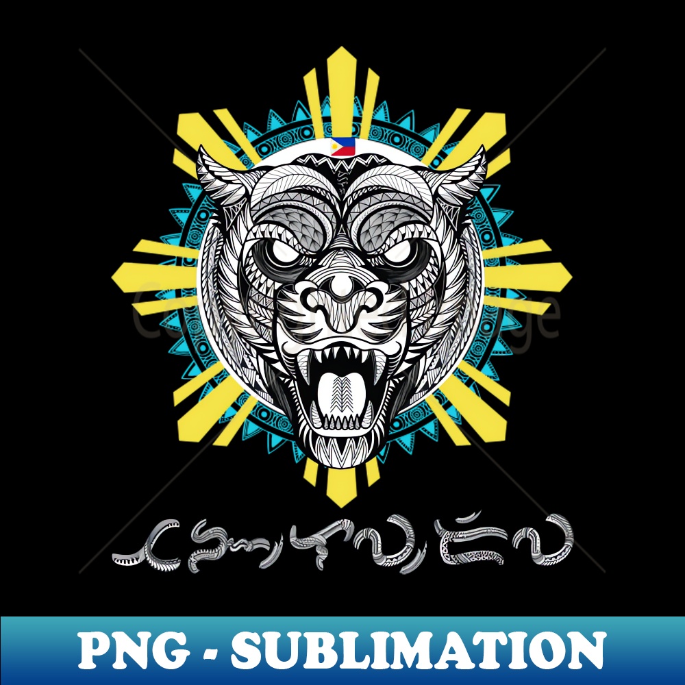 Philippine Sun Tribal line Art Tiger Baybayin word Tanglaw- | Inspire ...