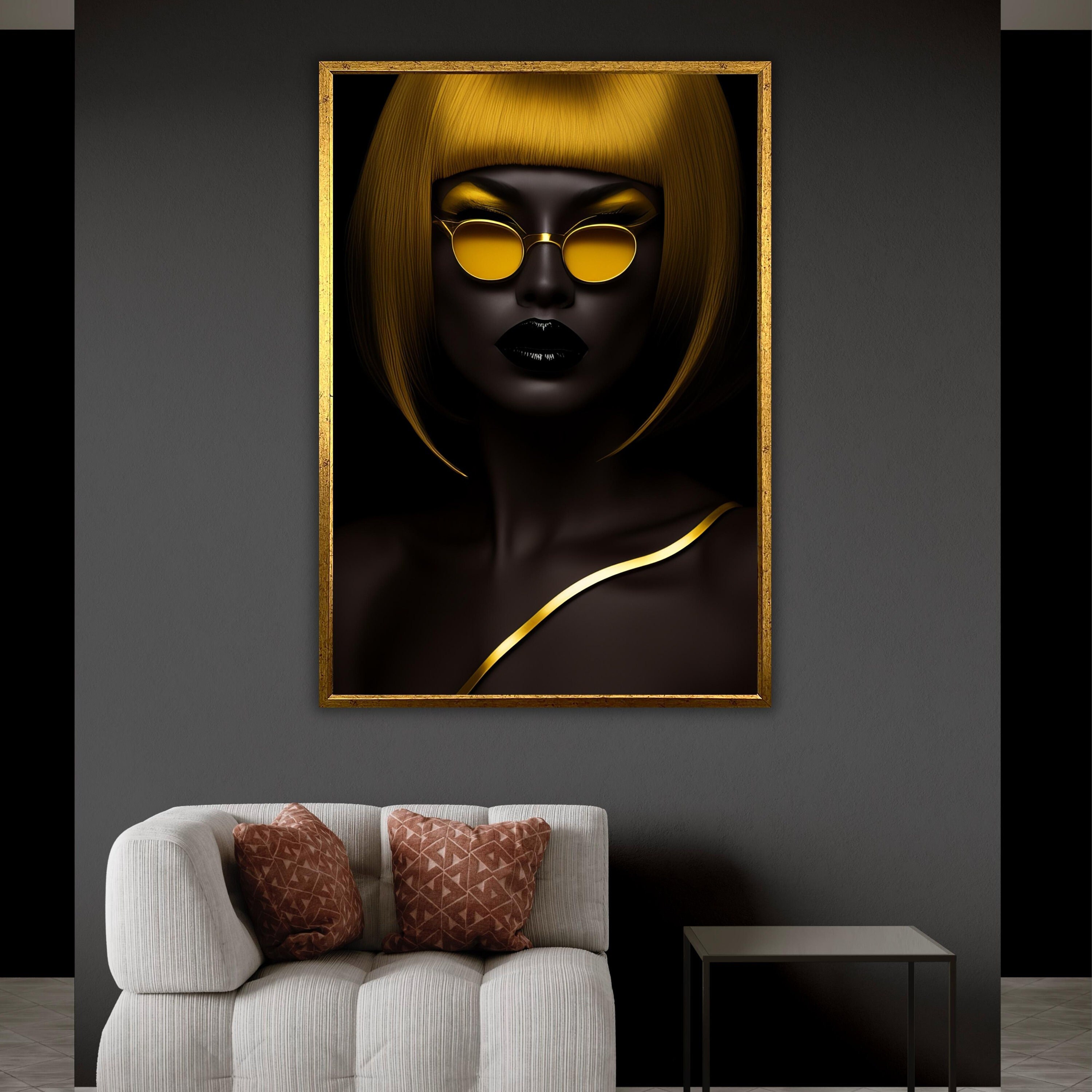 Artwork Afro American Woman Painting, African Woman Art, Can | Inspire ...