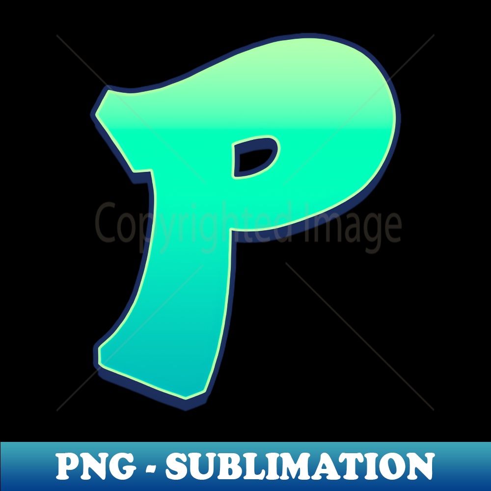 Letter P - Green fade - PNG Transparent Sublimation File - A - Inspire ...
