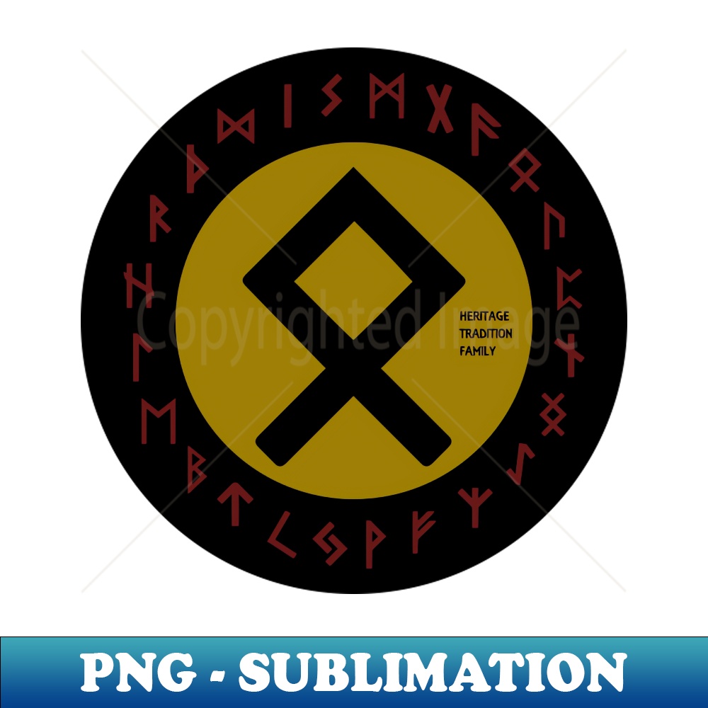 Yellow Othala Futhark Rune Symbol - Vintage Sublimation PNG | Inspire ...