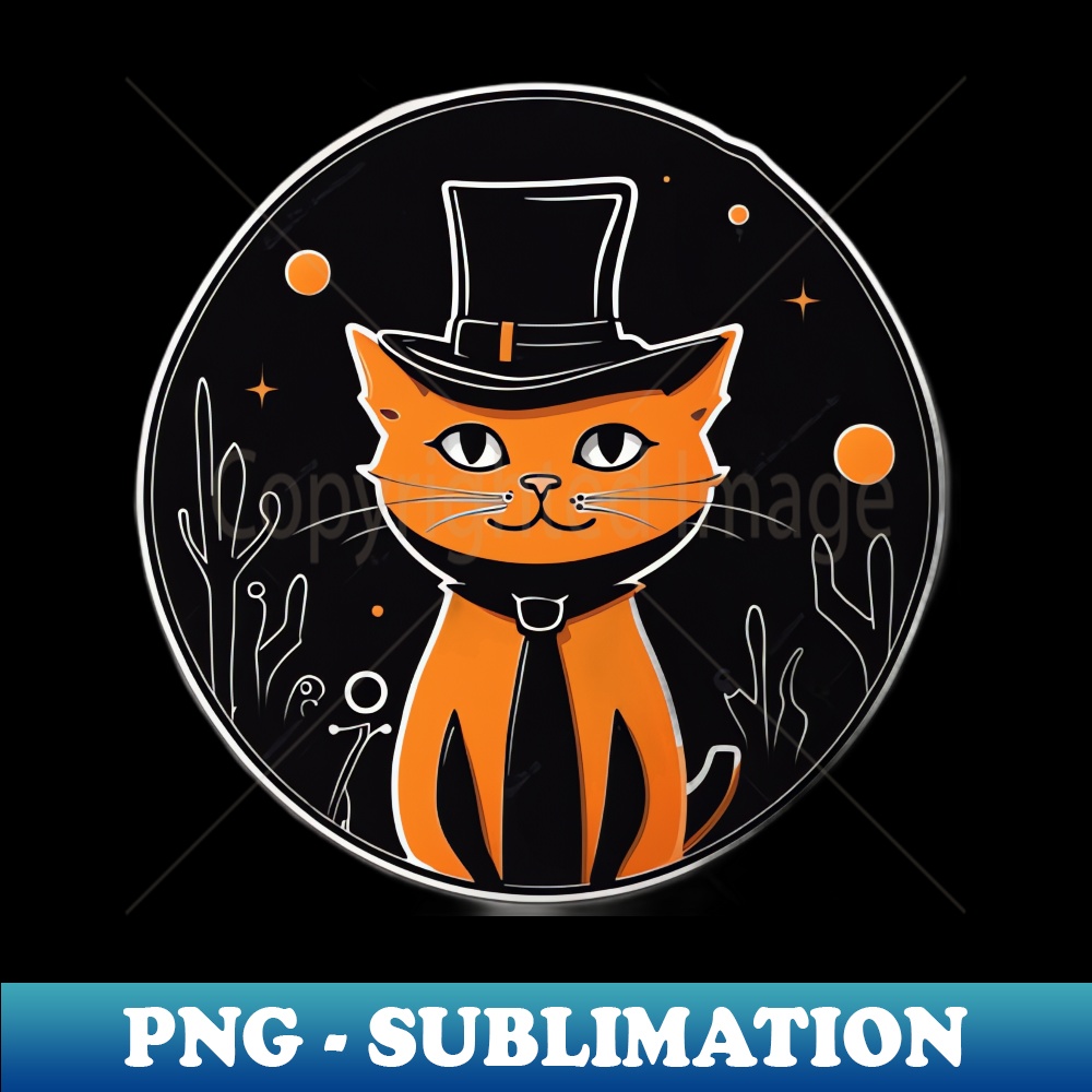 spooky orange cat - PNG Transparent Sublimation File - Unlea | Inspire ...