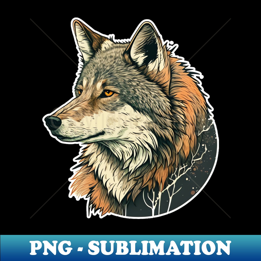 wolf sharp face - PNG Transparent Sublimation File - Fashion - Inspire Uplift