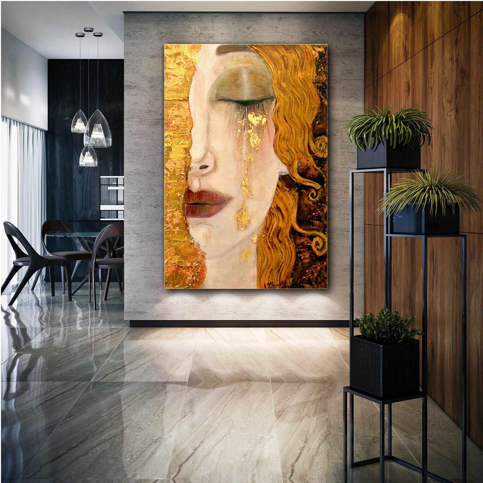 Gustav Klimt The Weeping Woman Golden Tears Gold Masterpiece | Inspire ...
