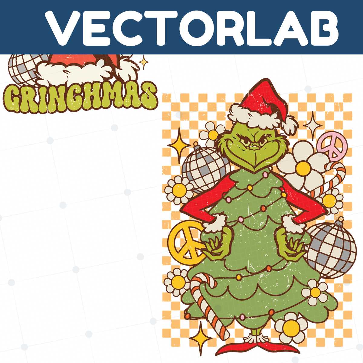 Retro Grinchmas Christmas Tree SVG Graphic Design File - Inspire Uplift