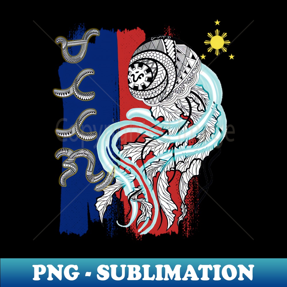 Philippine Flag-Tribal line Art Jellyfish Baybayin word Mat | Inspire ...