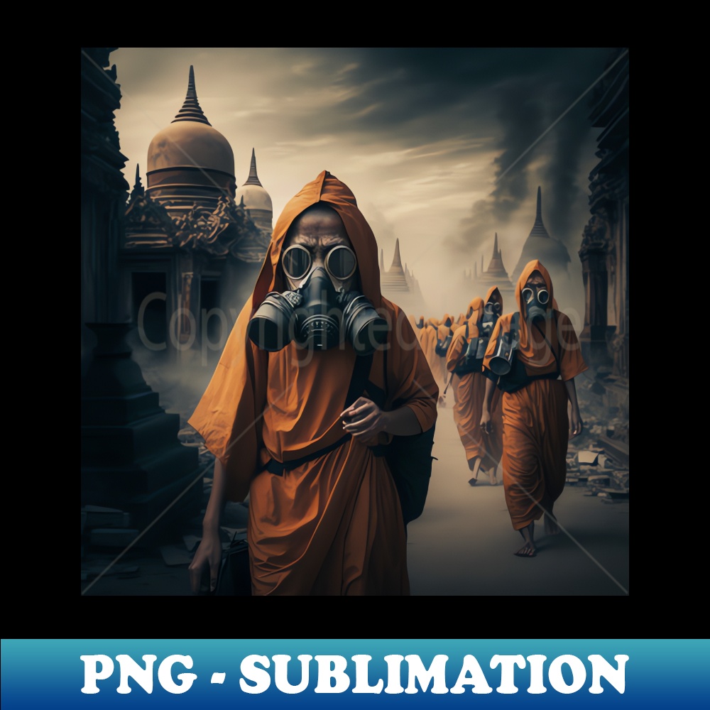 Surviving the End Buddhist Monks in Gas Masks - High-Resolut | Inspire ...