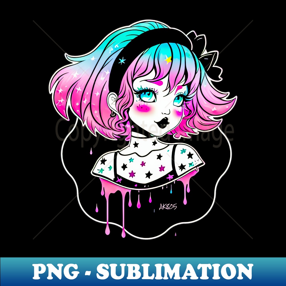 Creepy cute little girl cartoon anime girl Gothic punk spook | Inspire ...
