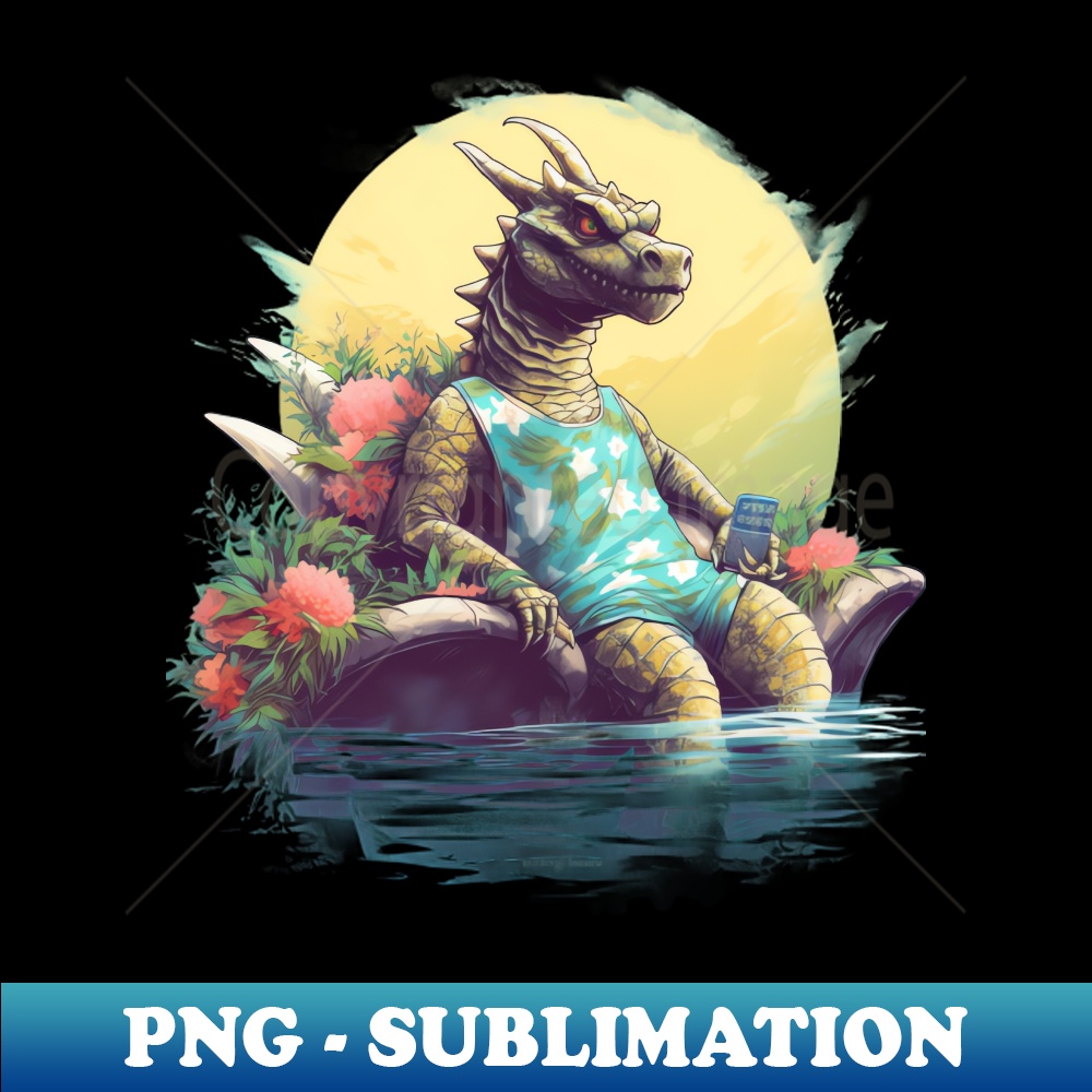 Water Dragon Chilling - PNG Transparent Sublimation File - T - Inspire ...