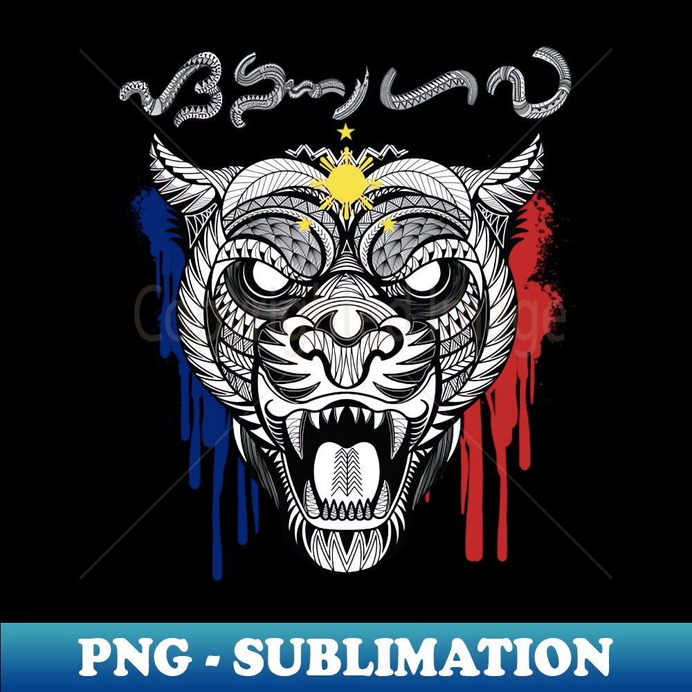 Tribal line Art Tiger Baybayin word Sanghaya Dignity - Sign - Inspire ...
