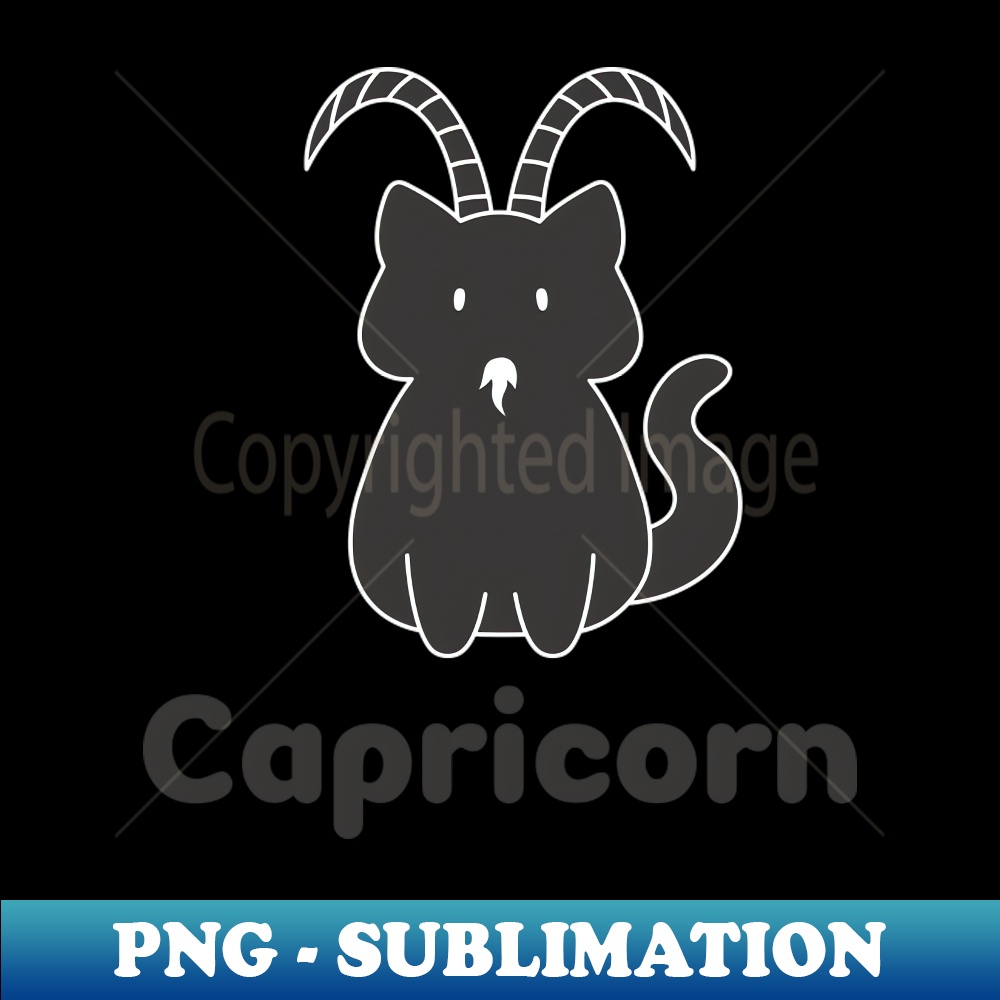 Capricorn Cat Zodiac Sign with Text Black and White - Exclus | Inspire ...