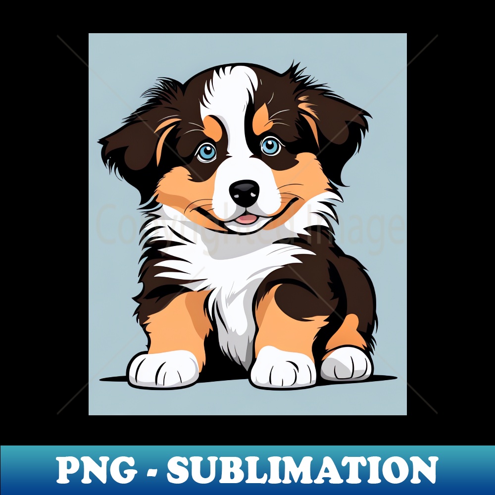 Australian Shepherd Puppy Roly Poly Baby - PNG Sublimation D | Inspire ...