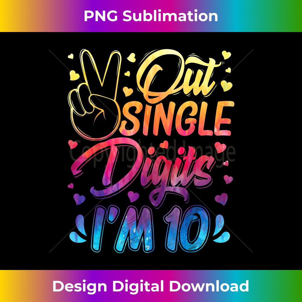 Peace Out Single Digits I'm 10 Year Old 10th Birthday Girl - | Inspire ...