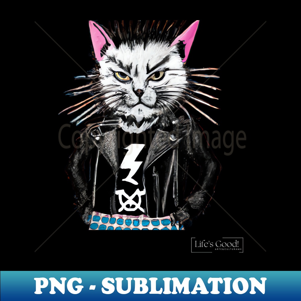 a crazy punk cat - PNG Sublimation Digital Download - Create | Inspire ...