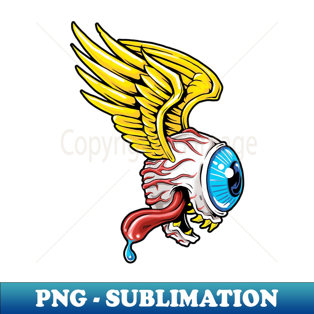 FLYING EYEBALL - Vintage Sublimation PNG Download - Perfect | Inspire Uplift