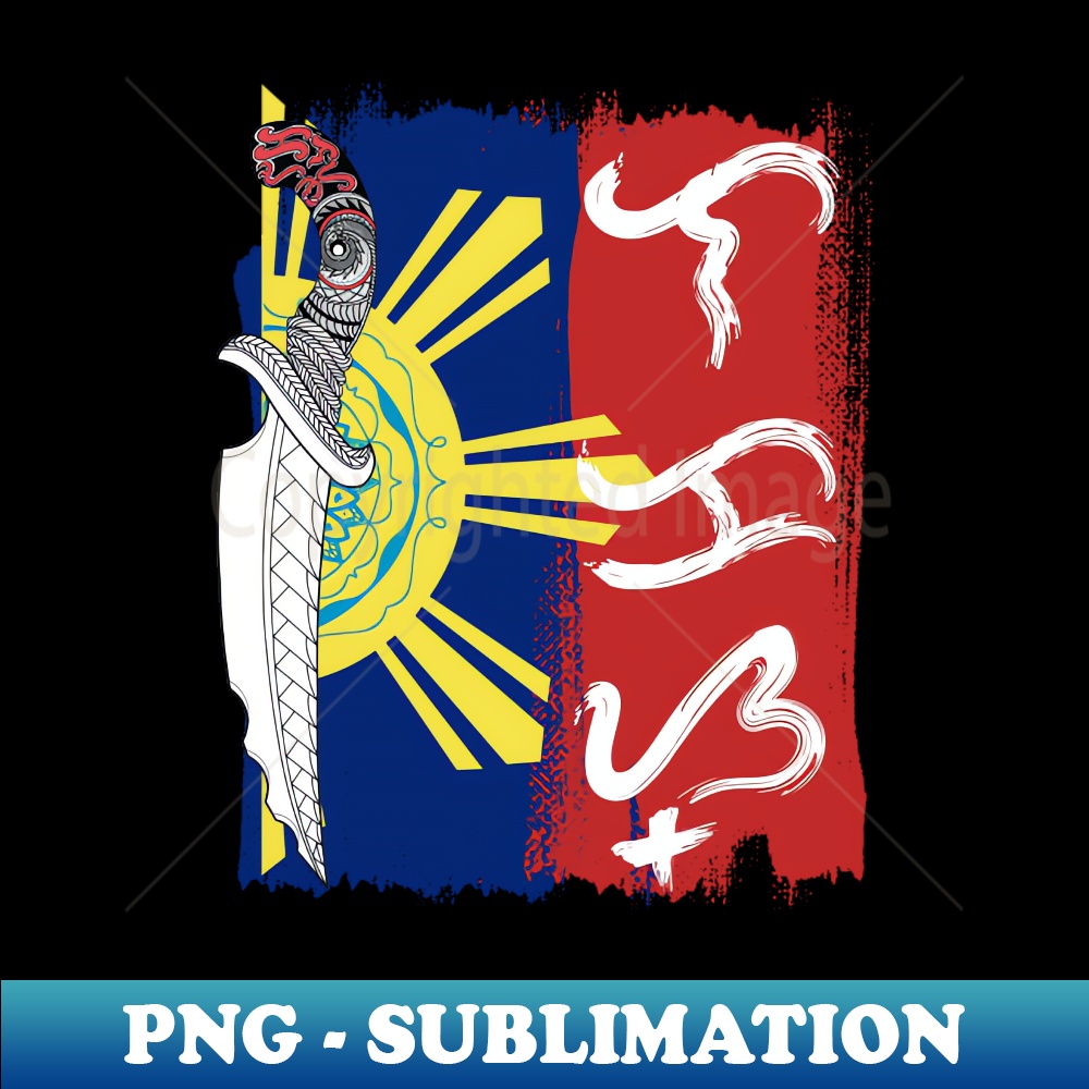 Philippine Flag Tribal line Art Knife Baybayin word Lakas | Inspire Uplift