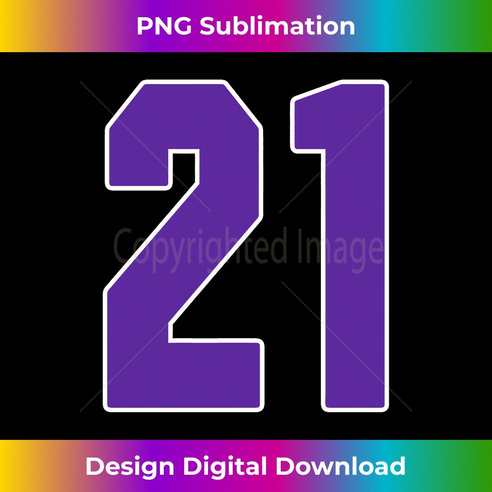 Purple Number 21 Jersey Big #21 Uniform Favorite Player Long | Inspire ...