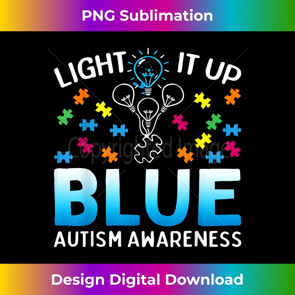Light It Up Blue Autism Awareness Autistic Puzzle Piece - Ur | Inspire ...