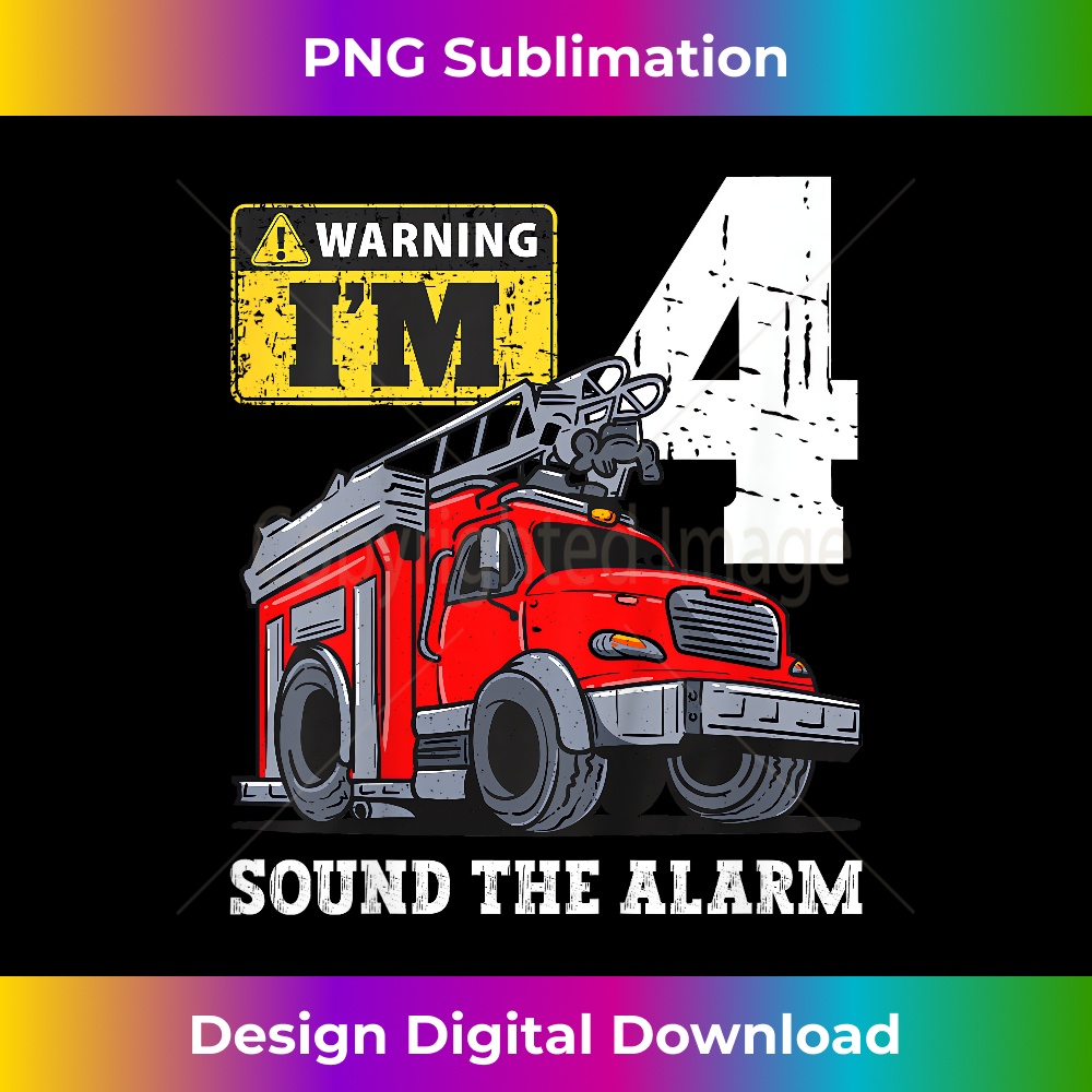 Kids Fire Truck 4 Year Old Firefighter Four 4th Birthday Boy | Inspire ...