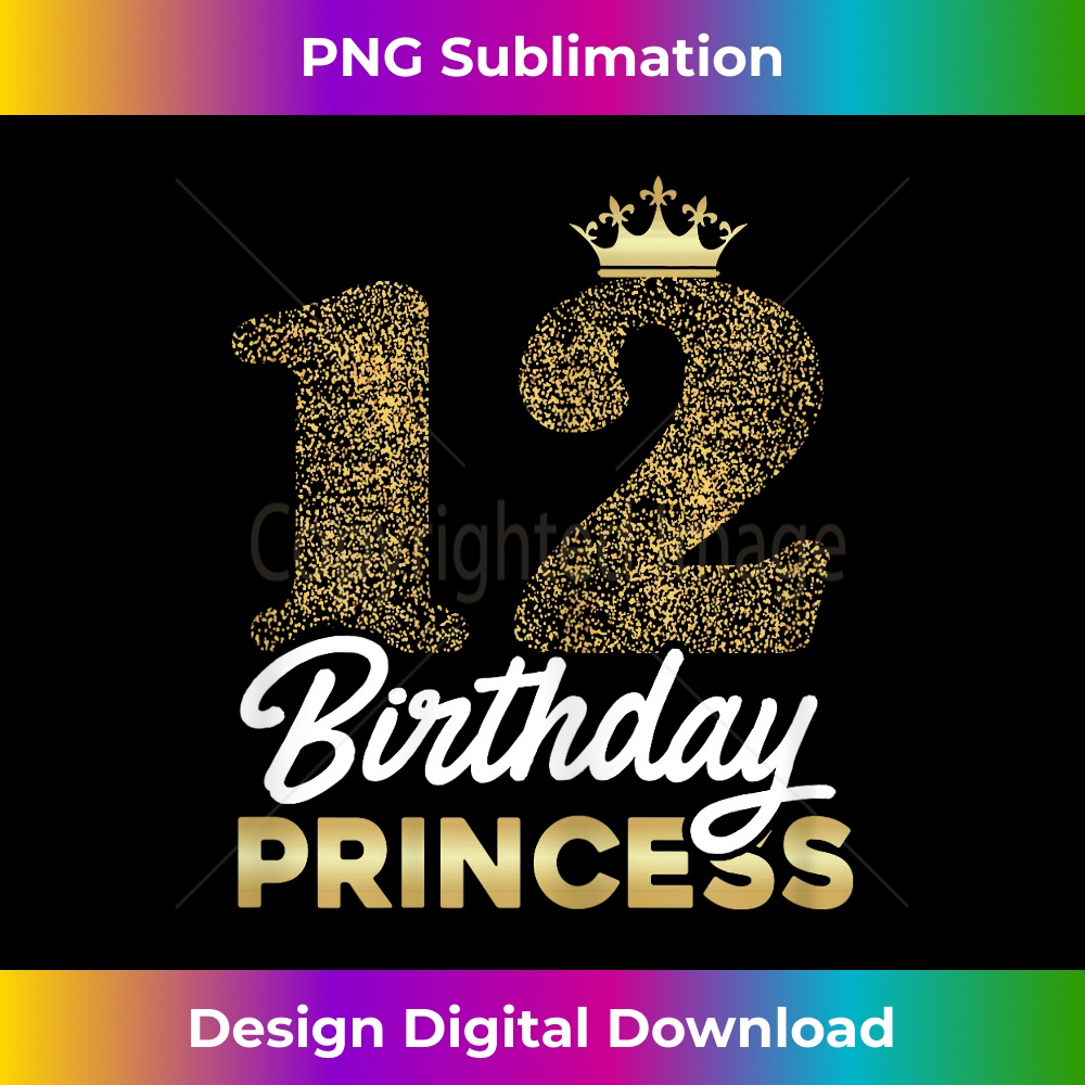 12th Birthday Girl Princess Cute Retro Crown 12 years old - | Inspire ...