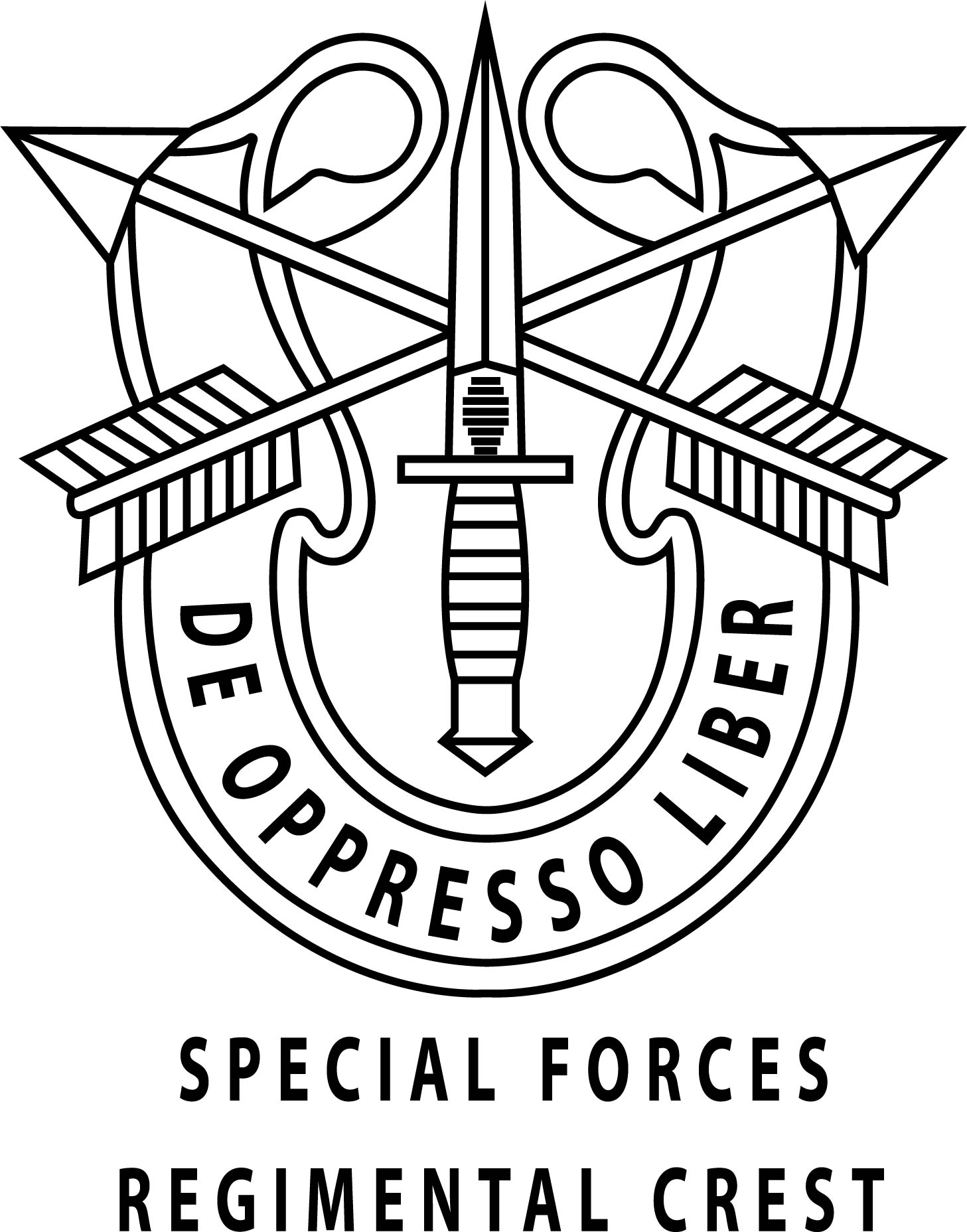 US ARMY SPECIAL FORCES REGIMENTAL CREST VECTOR FILE SVG DXF - Inspire ...