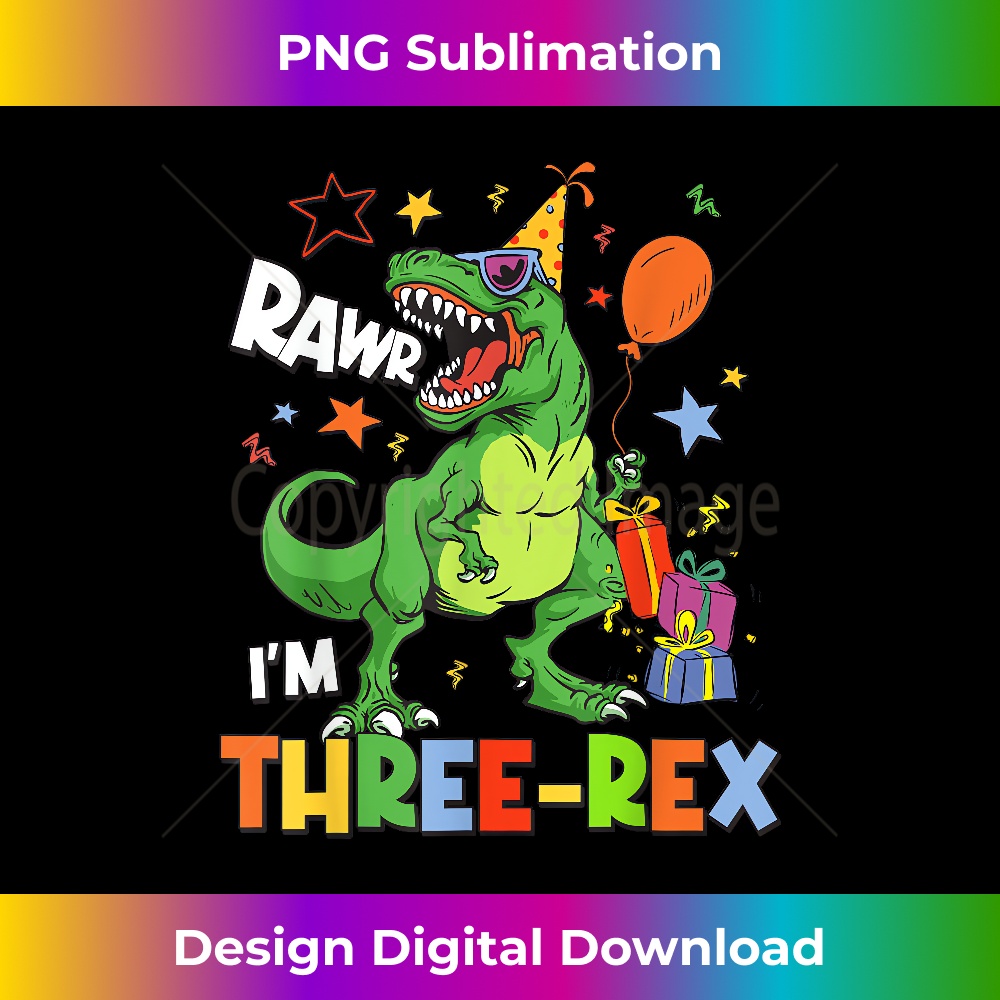 Kids 3rd Birthday Funny Rawr I'm Three-Rex - Chic Sublimatio - Inspire ...