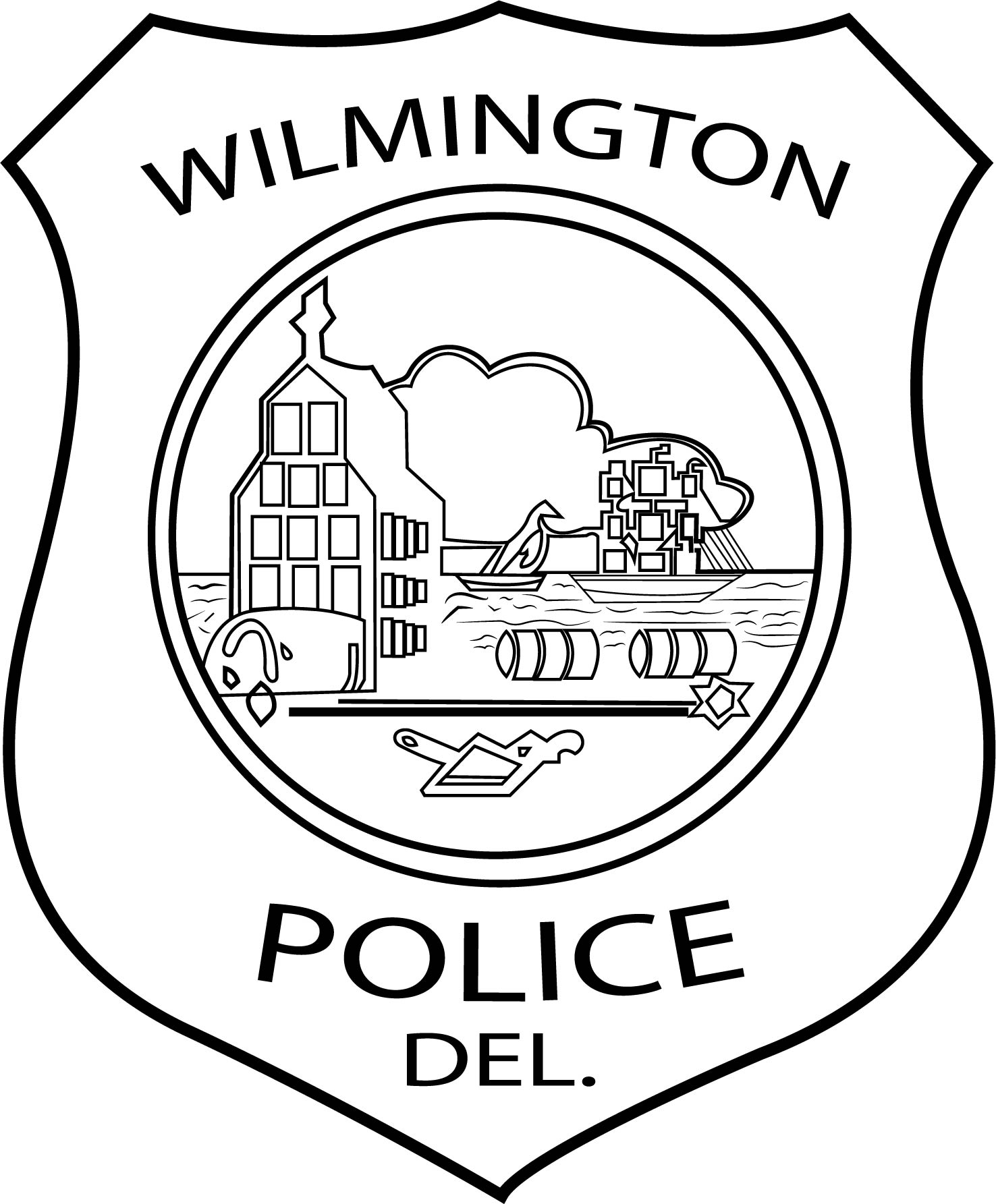 WILMINGTON POLICE DEL PATCH VECTOR FILE SVG DXF EPS PNG JPG | Inspire Uplift