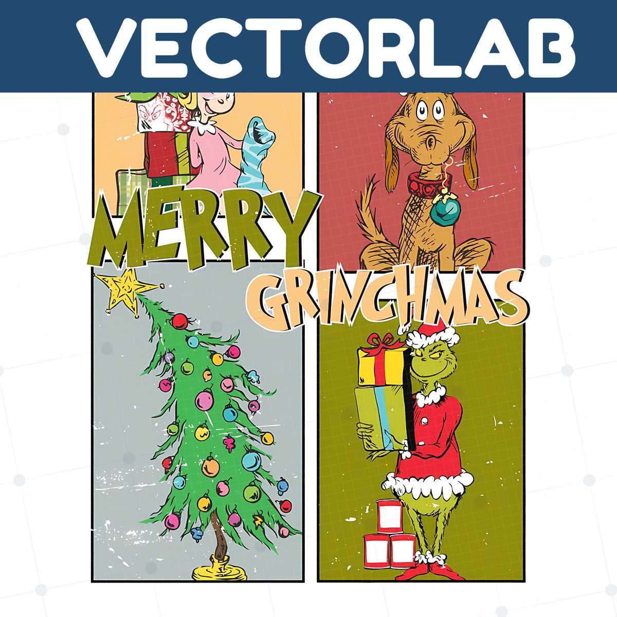 Vintage Merry Grinchmas Characters PNG Download File - Inspire Uplift