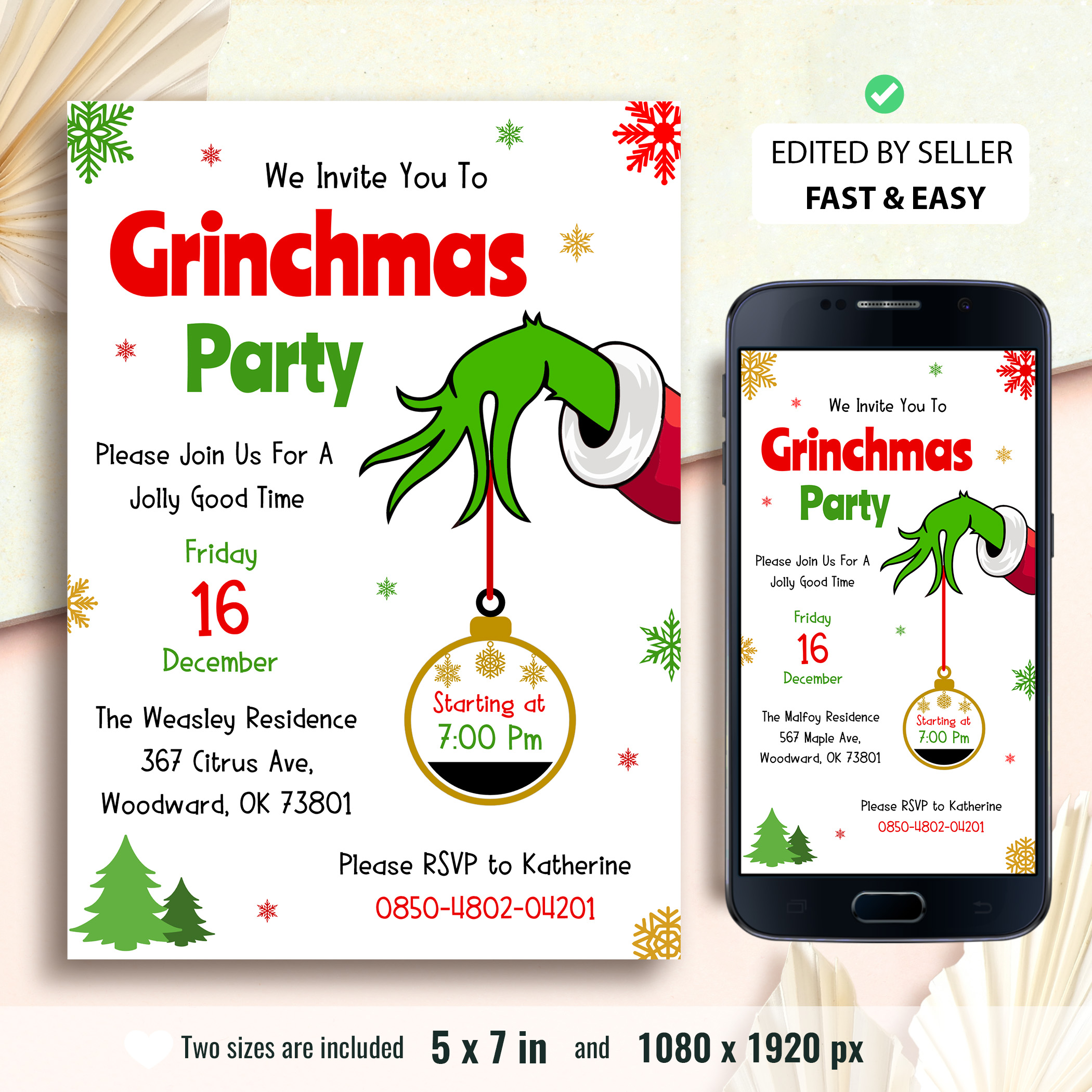 Printable Grinchmas Party Invitation, The Grich Party Invite | Inspire ...