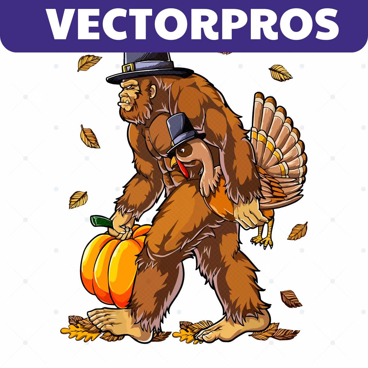 Bigfoot Pilgrim Turkey Thanksgiving SVG Cutting Digital File | Inspire ...