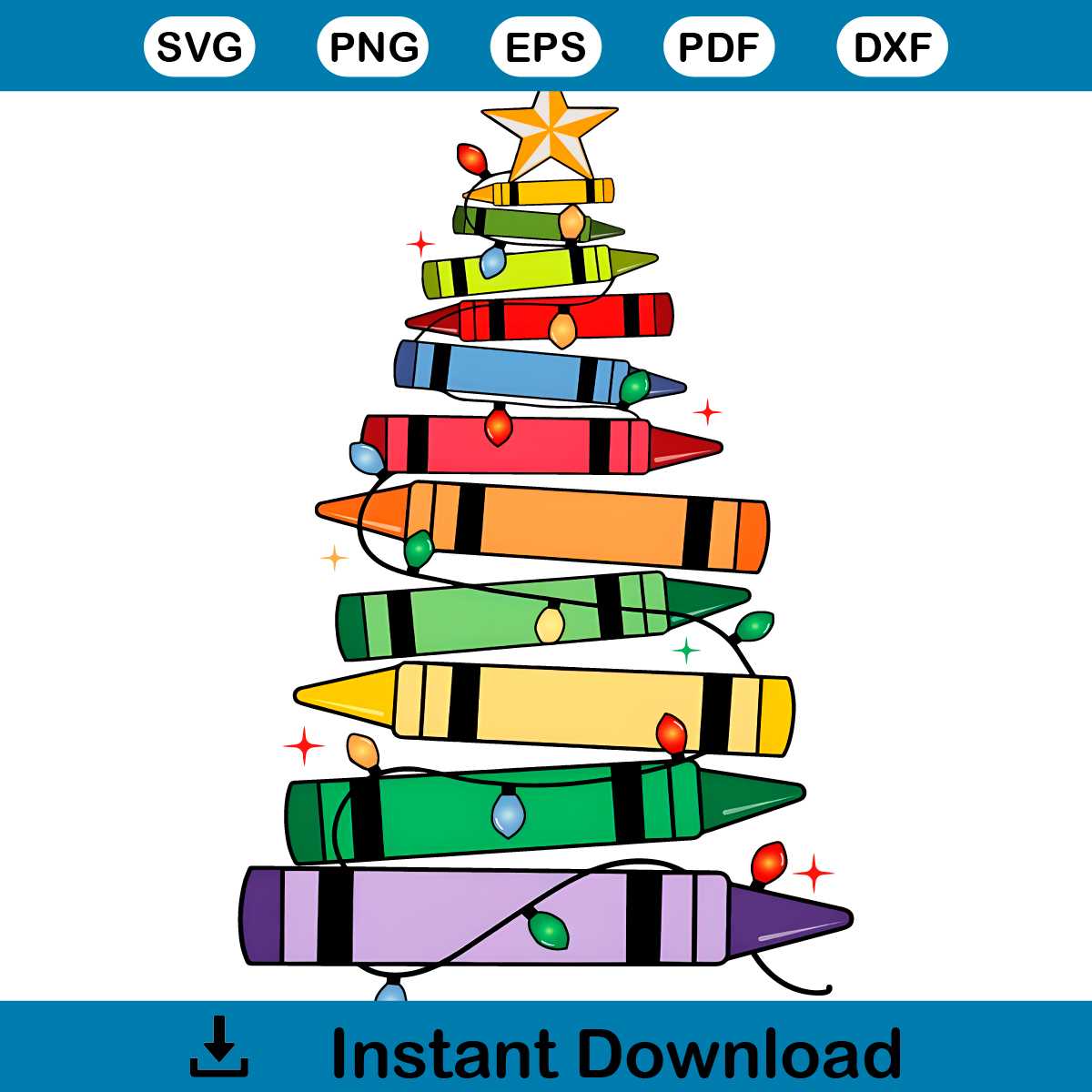 Christmas Teacher Crayon Christmas Tree PNG Download Files | Inspire Uplift