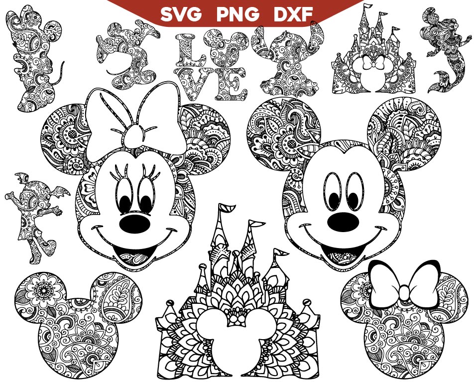 Disney Mickey Mandala SVG, Disney Mandala Castle Svg Cricut | Inspire ...