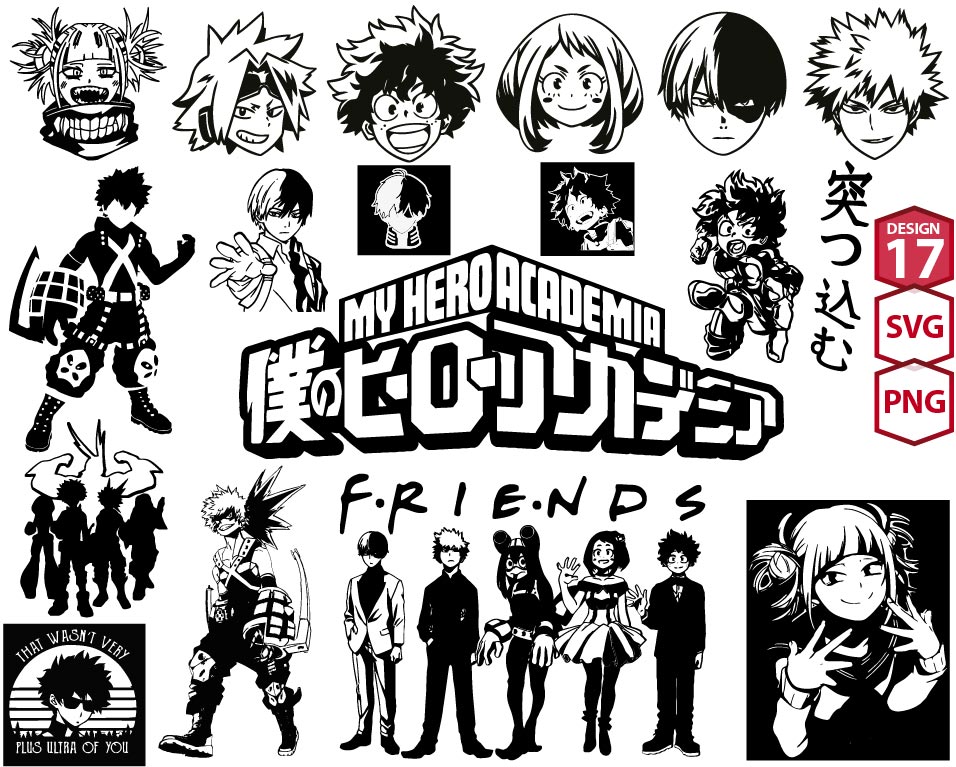 My Hero Academia SVG PNG Bundle, Superhero Silhouette Svg, A - Inspire ...