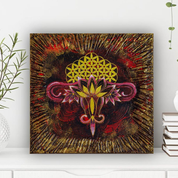 Original acrylic painting Uterus, femininity, accepting your | Inspire ...