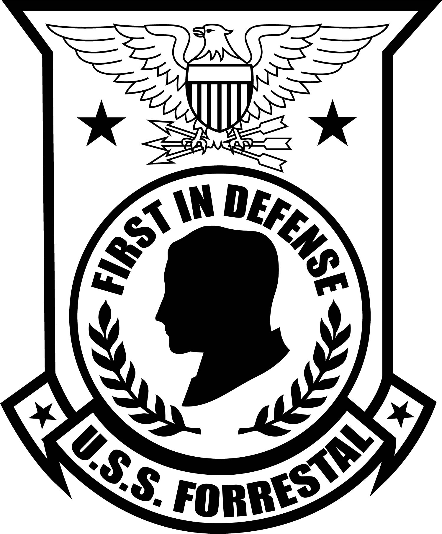 U.S.S. FORRESTAL CV CVA 59 AIRCRAFT CARRIER PATCH PIN VECTOR | Inspire ...