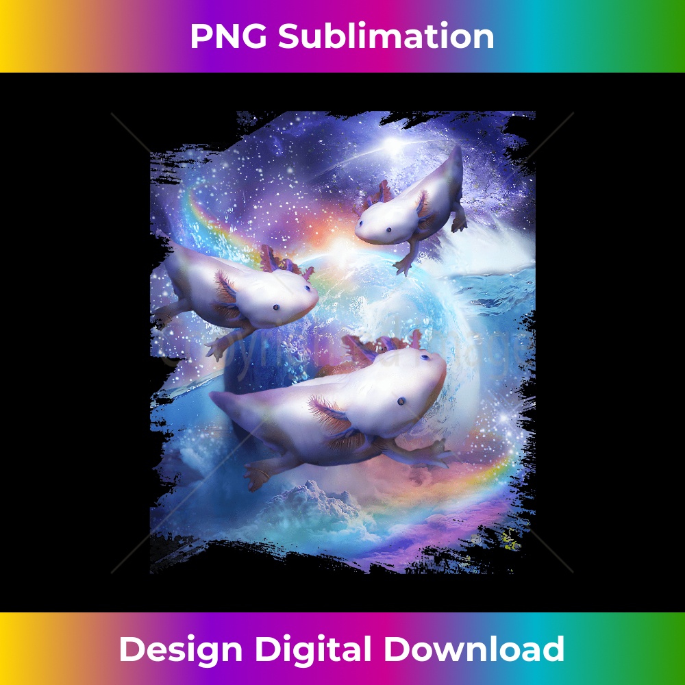 Rainbow Axolotl in Space Galaxy Axolotls - Deluxe PNG Sublim - Inspire ...