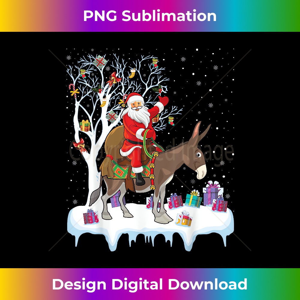 Mule Donkey Lover Xmas Gift Santa Riding Donkey Christmas - | Inspire ...