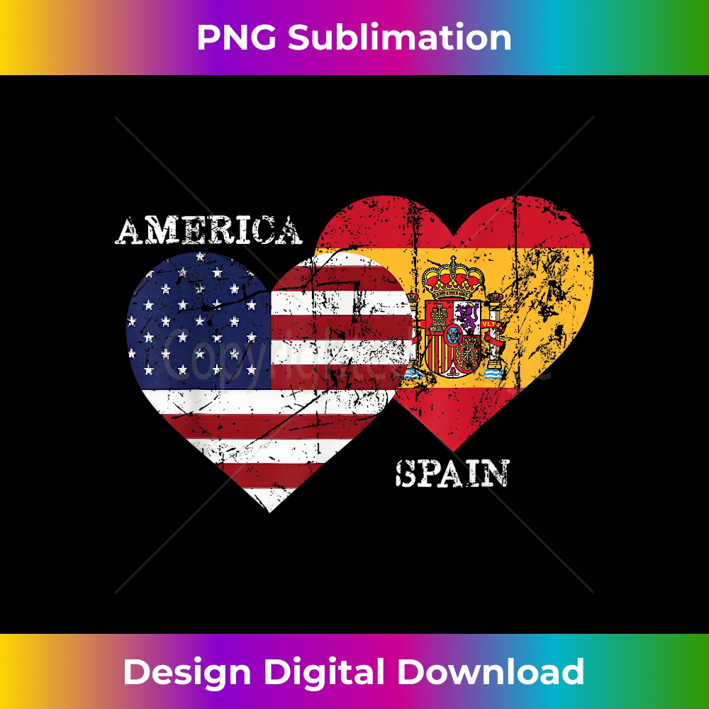 Spain USA Flag Heart T for Spanish Americans - Classic Subli | Inspire ...