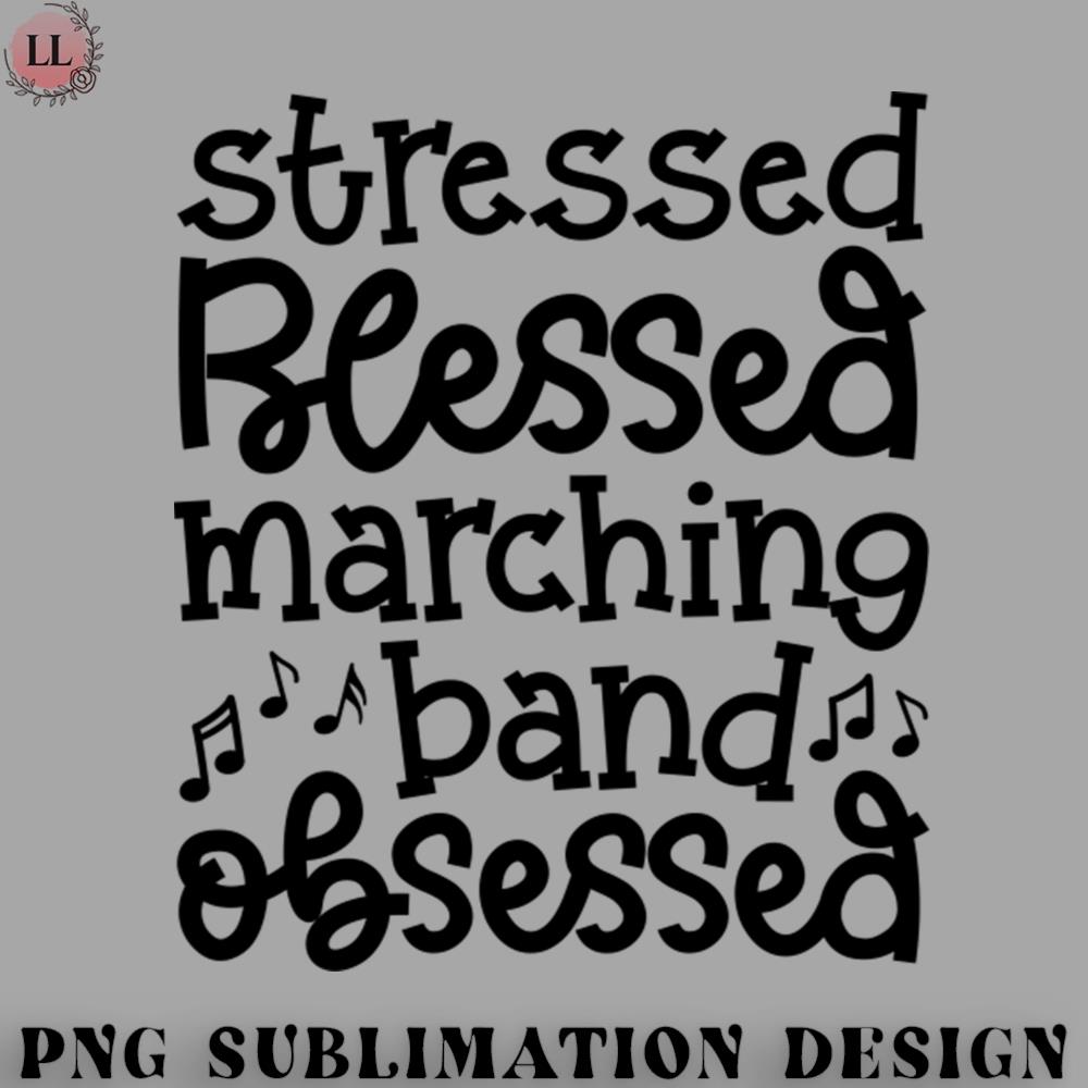 Football PNG Stressed Blessed Marching Band Obsessed Cute Fu | Inspire ...