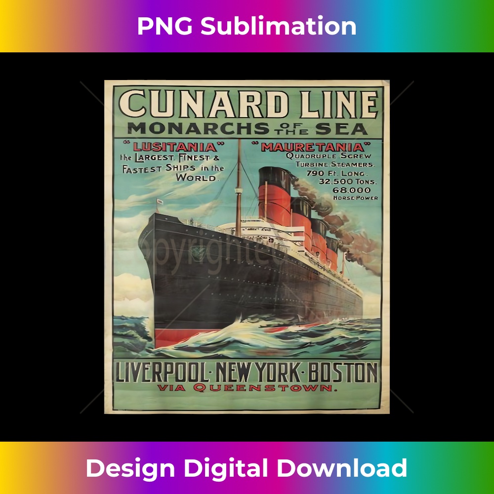 Vintage Cunard Line Poster Cruise Line Ship T- Tee - Edgy Su | Inspire ...