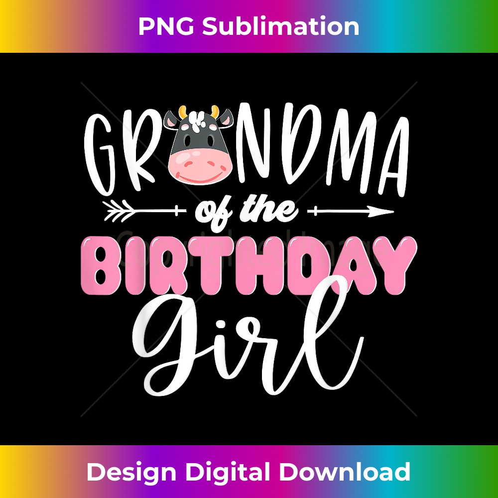 Grandma Of The Birthday Girl Cow Themed Cow Print Granny - E | Inspire ...
