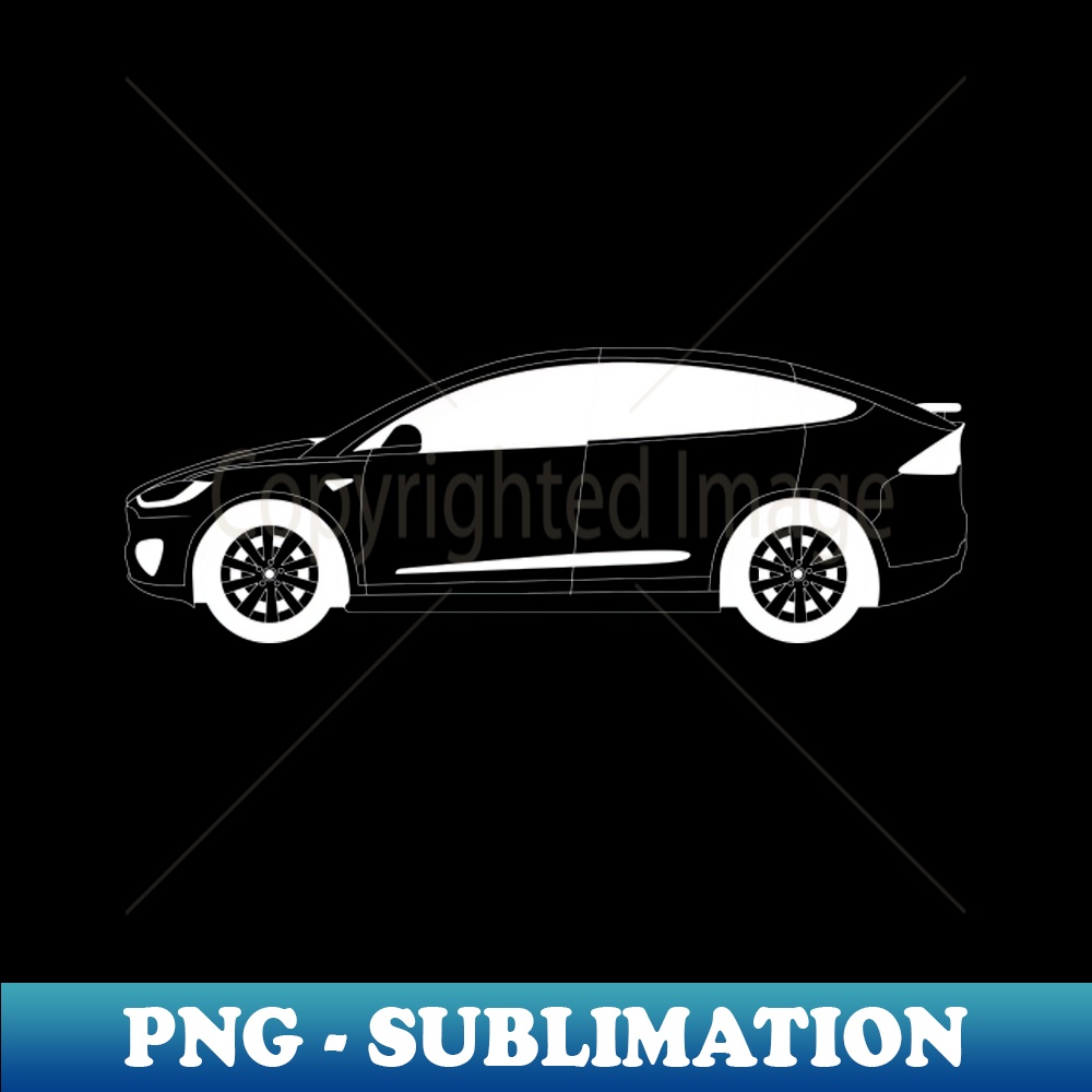 Tesla Model X White Outline - Exclusive Sublimation Digital - Inspire ...