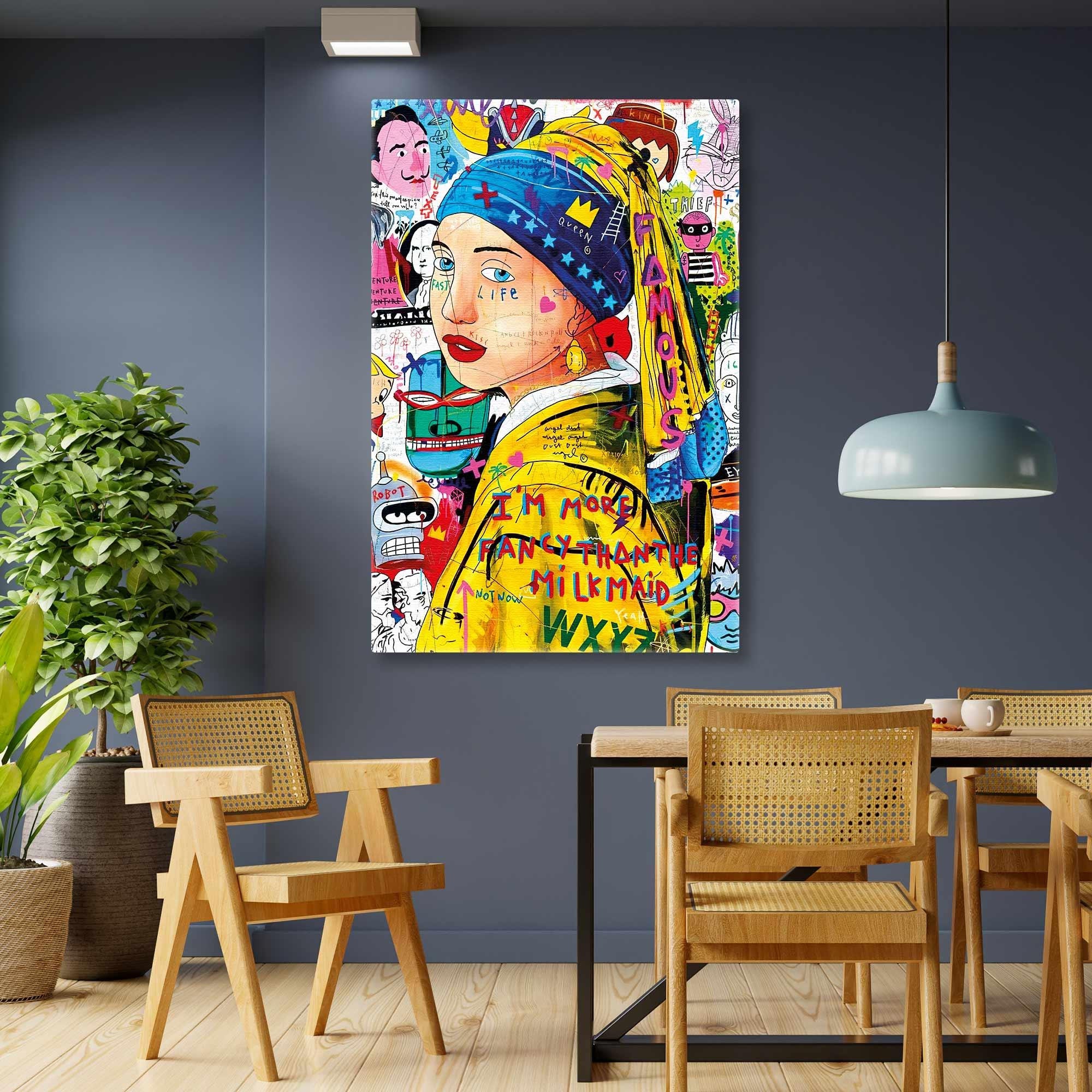 Girl with a Pearl Earring Vermeer Grafitti Street Art Roll U | Inspire ...