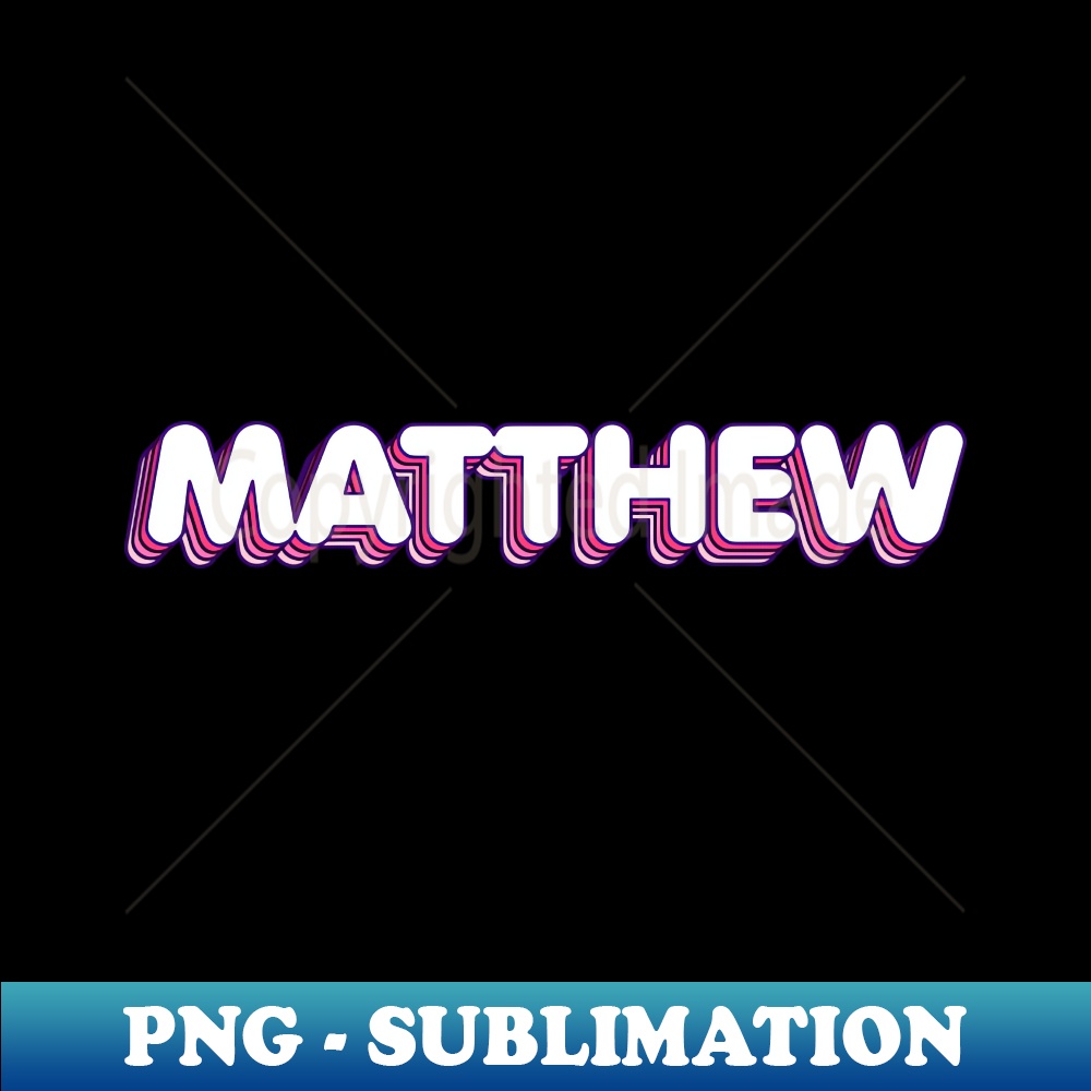 Pink Layers Matthew Name Label - Aesthetic Sublimation Digit | Inspire ...