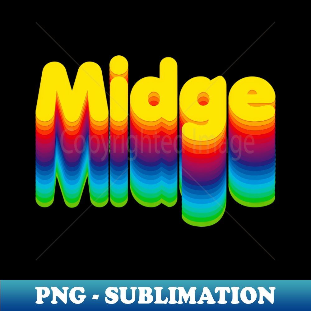 Rainbow Layers Midge Name Label - Vintage Sublimation PNG Do | Inspire ...