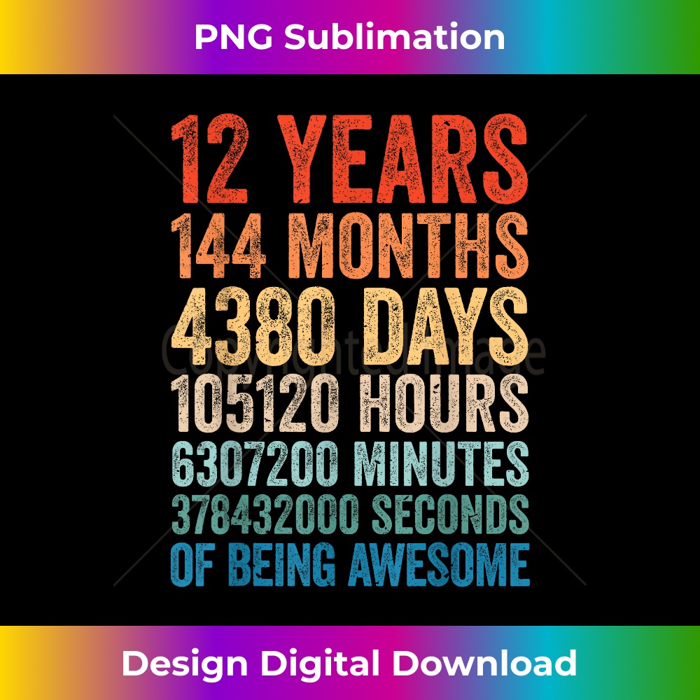 Vintage 12 YO Retro 12th Birthday Boys Girls 12 Years - Time | Inspire ...