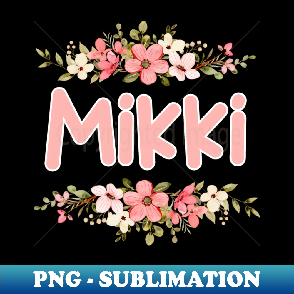 Flower Border Mikki Name Label - Instant PNG Sublimation Dow - Inspire ...